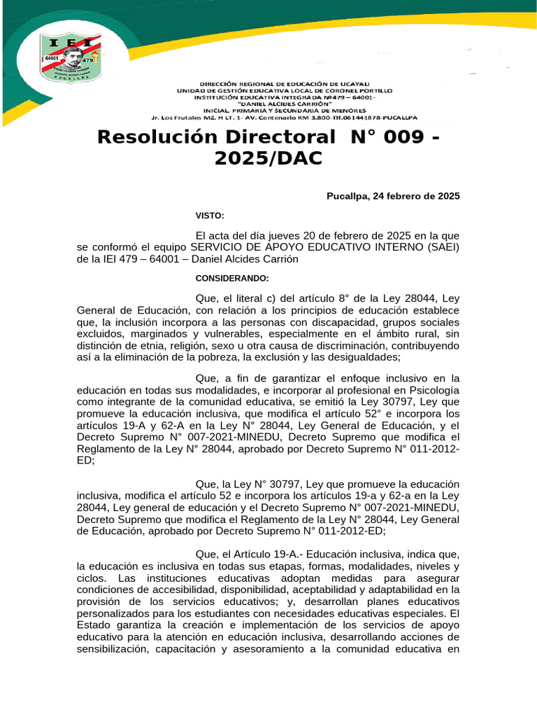 Resolucion 009 SAEI | PDF | Politica social