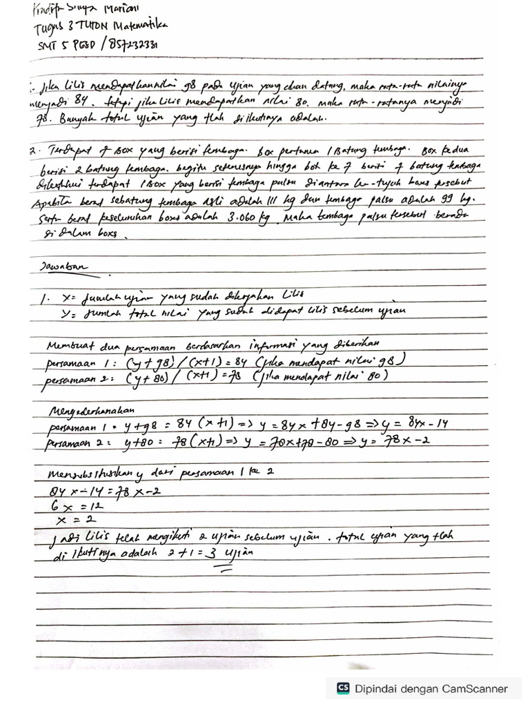 Tuton Tugas 3 MTK - 857232331 | PDF