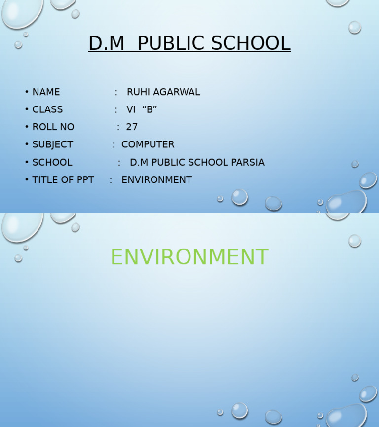 Ruhi Agarwal's Environment Presentation | PDF
