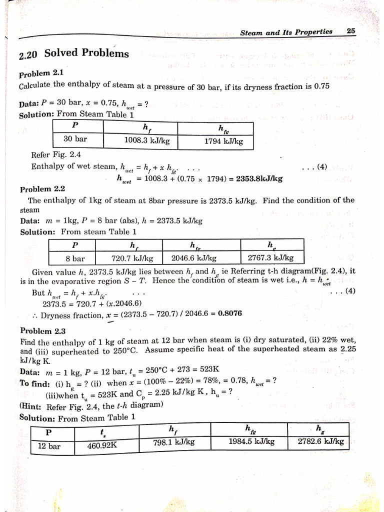 EME Module 1 Steam Formation Numericals S TRYMBAKA MURTHY | PDF