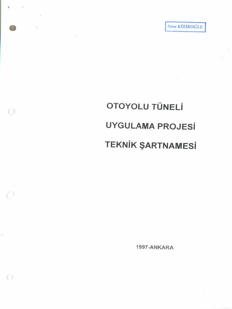 06-OTOYOLU_TUNELI_UYGULAMA_PROJESI_TEKNIK_SARTNAMESI | PDF