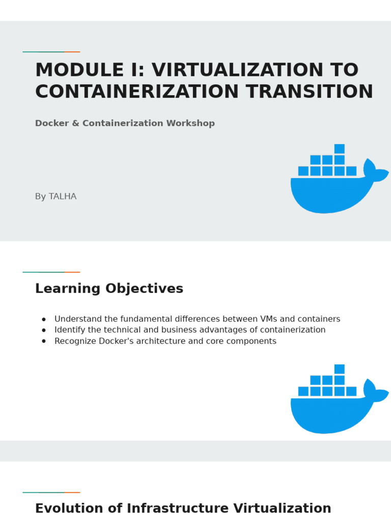 Module 1 - Virtualization To Containerization Transition | PDF | Virtual Machine | Virtualization