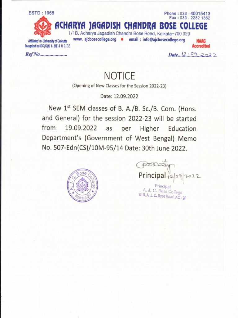 83opening of New Classes For The Session 2022 23 | PDF