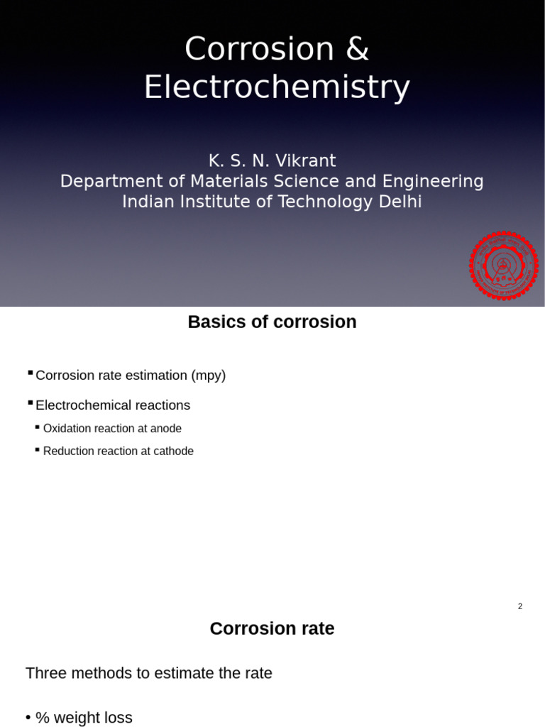 MLL100 Corrosion Electrochemistry Part2 | PDF | Electrochemistry | Corrosion