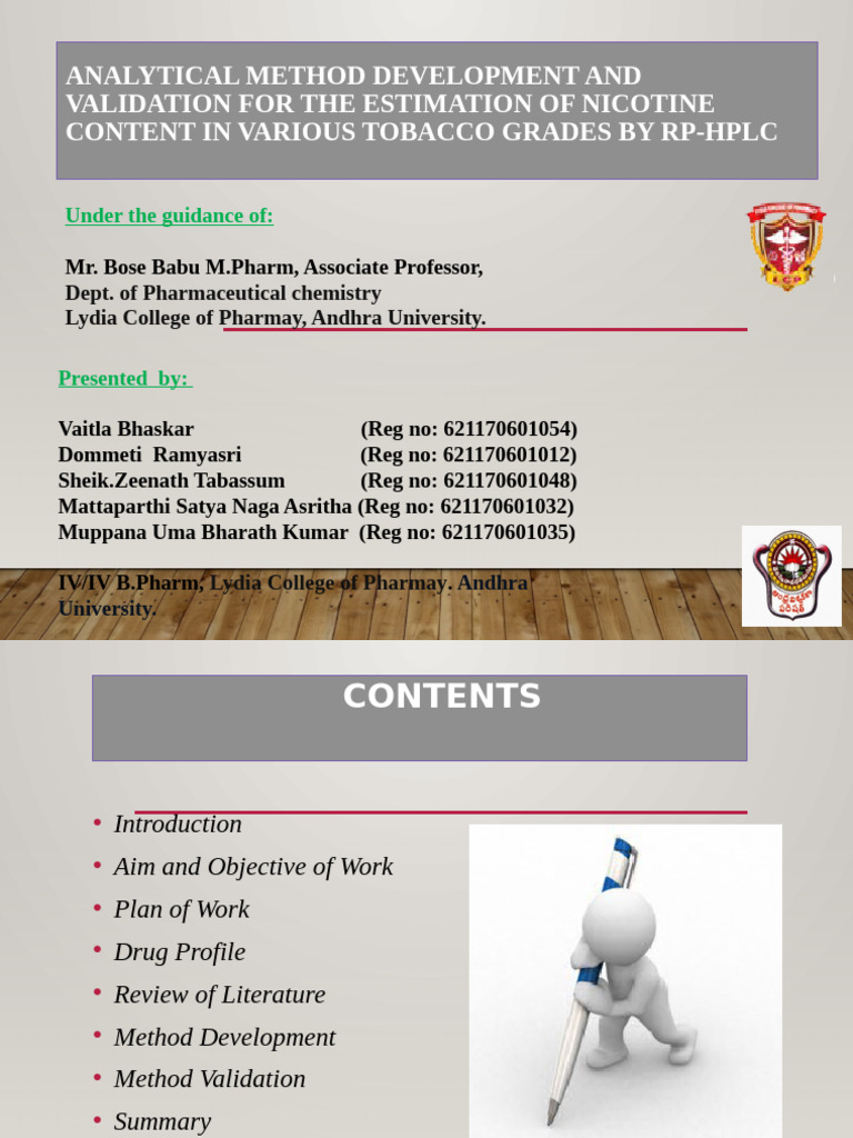 Final Presentation PPT PROJECT | PDF | Chromatography | High Performance Liquid Chromatography