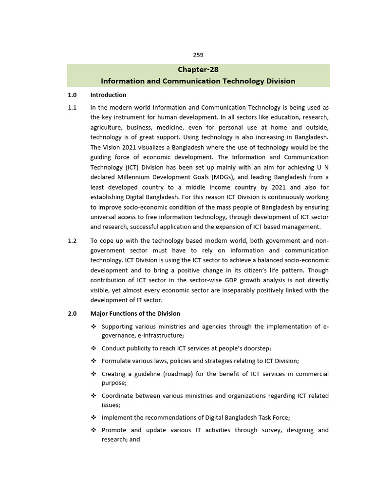 ICT Division's Role in Bangladesh's Development | PDF | Information And ...
