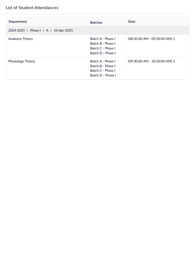 List of Student Attendances | PDF