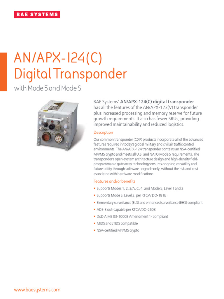 AN APX-124C+CXP Data+sheet Web | PDF | Computing