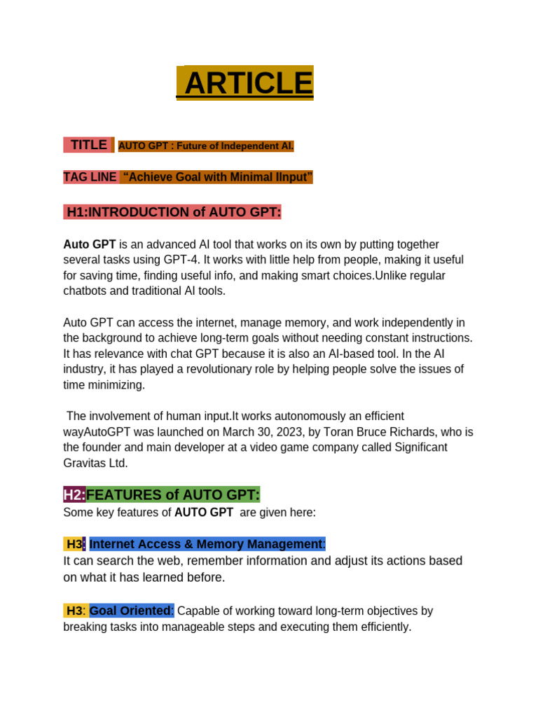 Auto GPT: Revolutionizing AI Automation | PDF | Artificial Intelligence ...