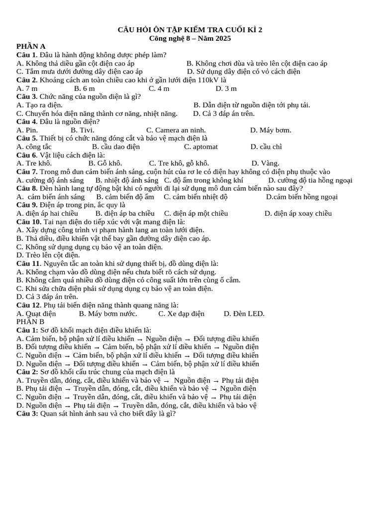 On Tap Kiem Tra Cuoi Ki 2 cn8 67f38d62a304ahhl07 | PDF