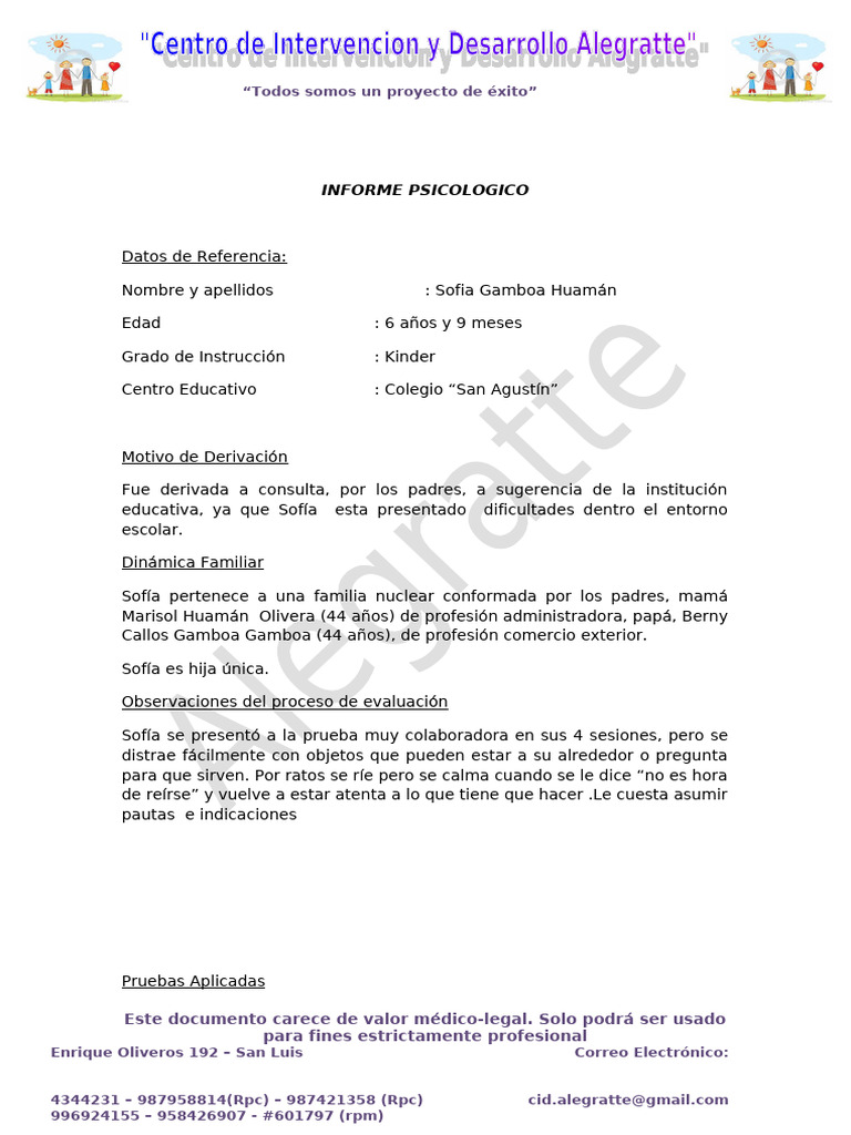 Reevaluacion de Sofia Gamboa | PDF | Las emociones | Memoria