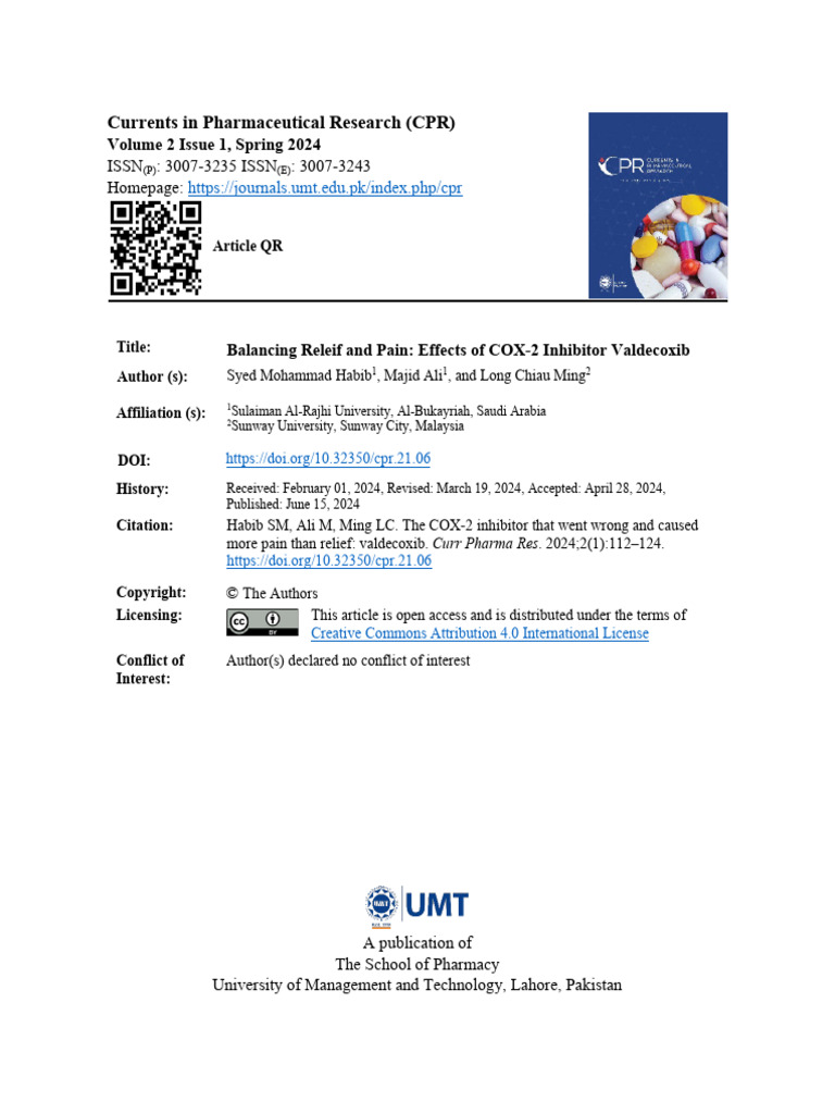 Balancing Relief and Pain: Effects of COX-2 Inhibitor Valdecoxib | PDF ...