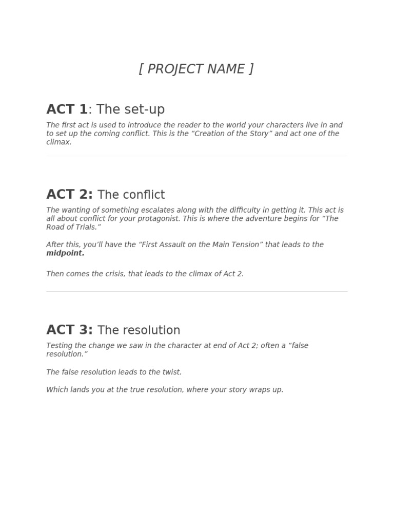 Three-Act Structure for Short Stories | PDF