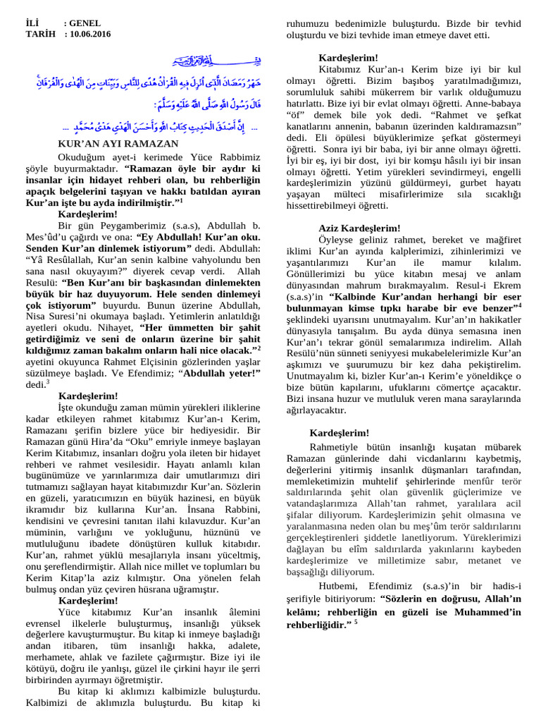 Kuran Ay Ramazan | PDF