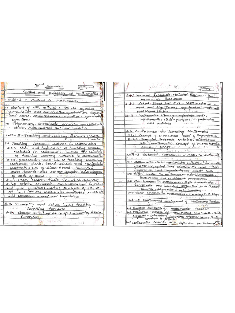 Maths Notes | PDF