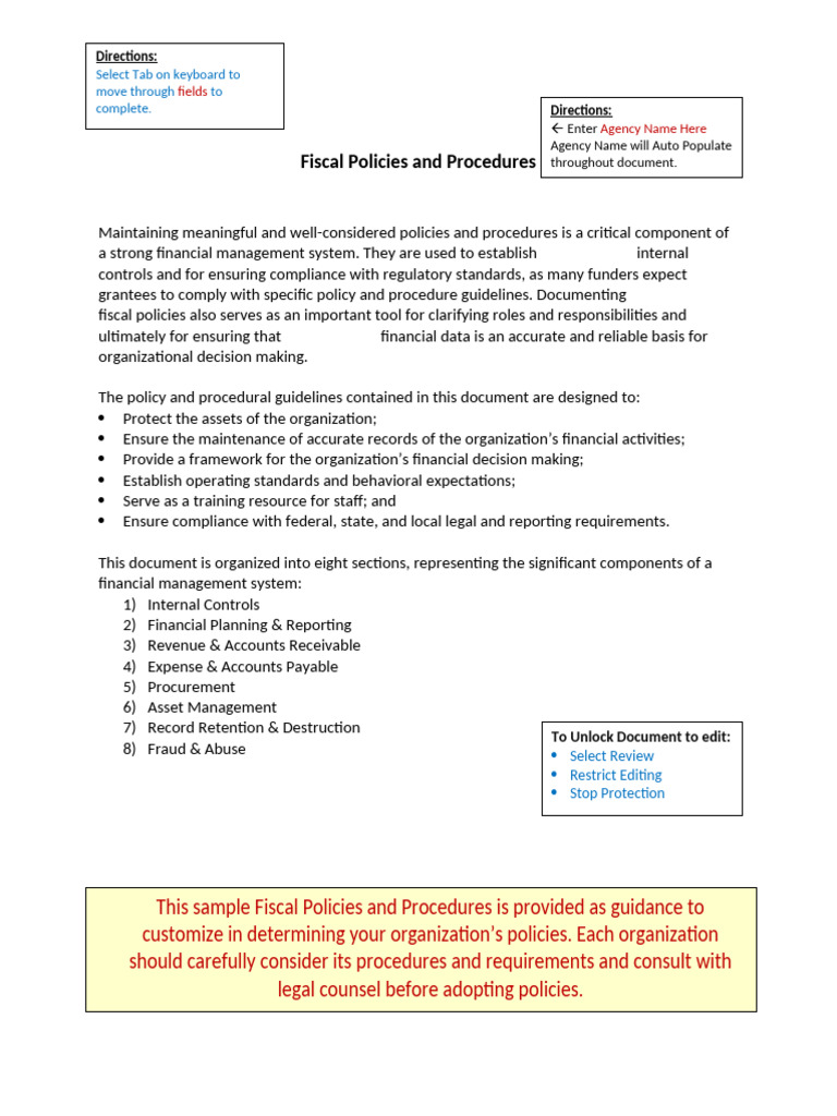 Fiscal Policies and Procedures Guide | PDF | Conflict Of Interest ...