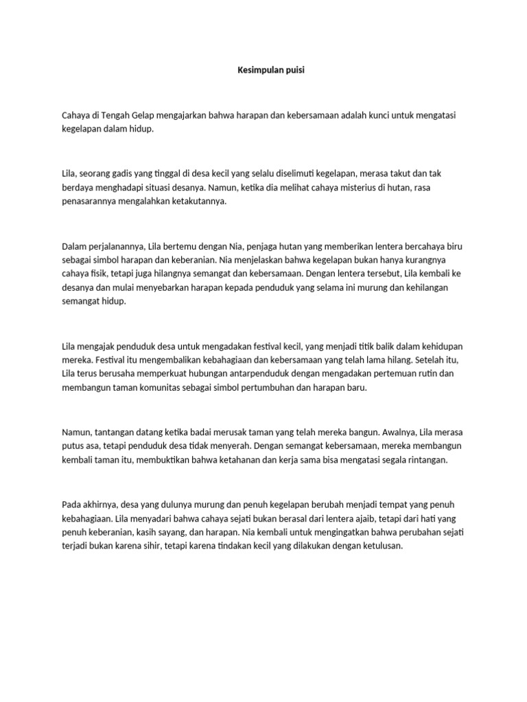 Kesimpulan Puisi Bindo | PDF