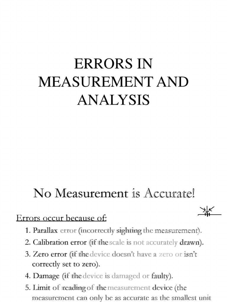 Reducing Measurement Errors in Experiments | PDF