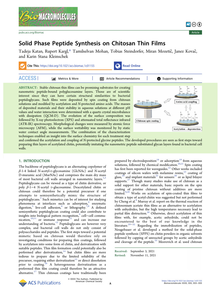 Solid_Phase_Peptide_Synthesis_on_Chitosan_Thin_Fil | PDF | X Ray ...