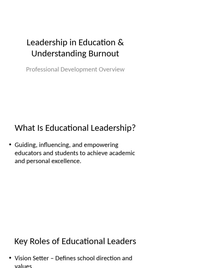Leadership in Education Presentation | PDF