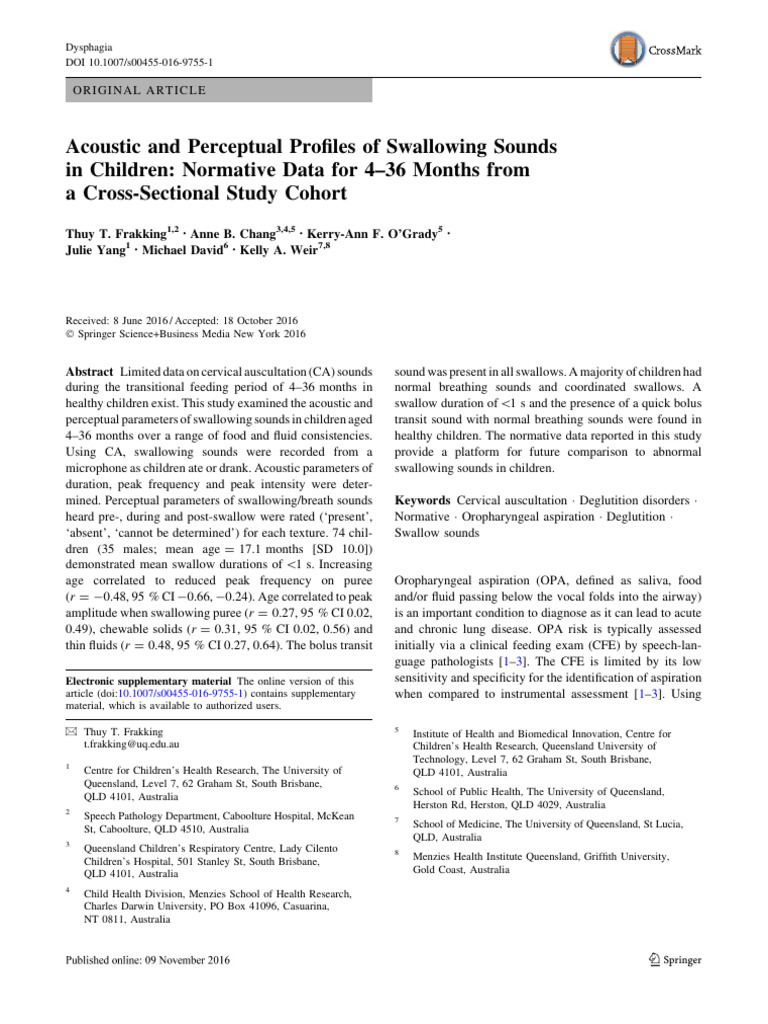 Swallowing Sound Profiles in Children | PDF | Sound | Microphone