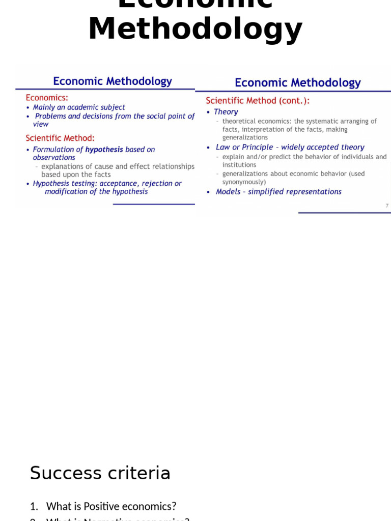 Economic Methodology | PDF | Economics | Hypothesis