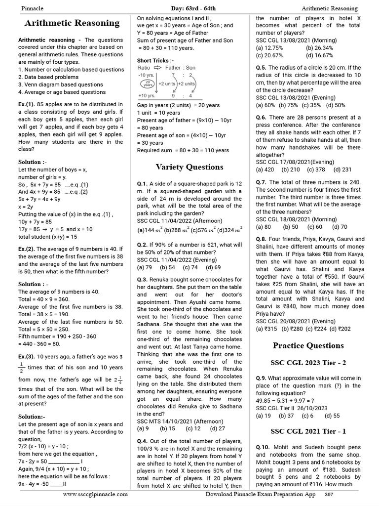 16 Arithmetic Reasoning - 133 | PDF | Rupee