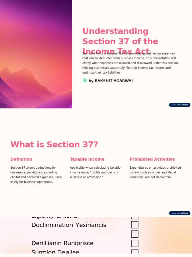 Understanding-Section 37 of The Income Tax Act | PDF | Expense | Taxes
