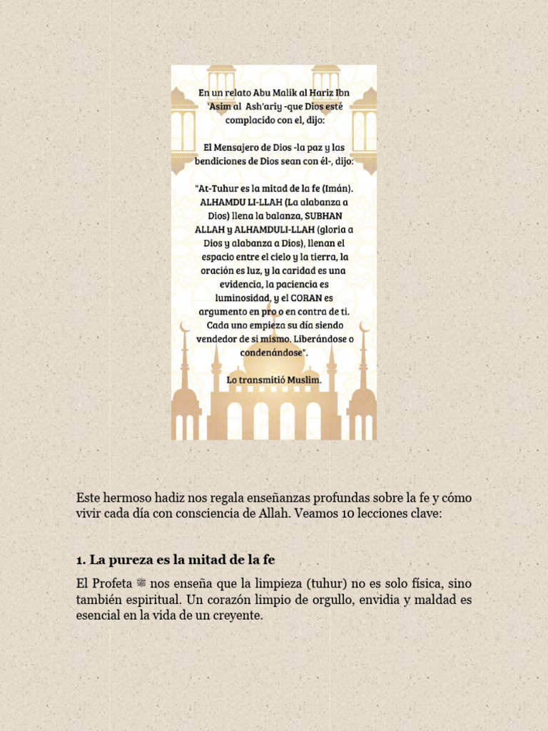Explicacion Hadith 23 | PDF | Oración | Hadith