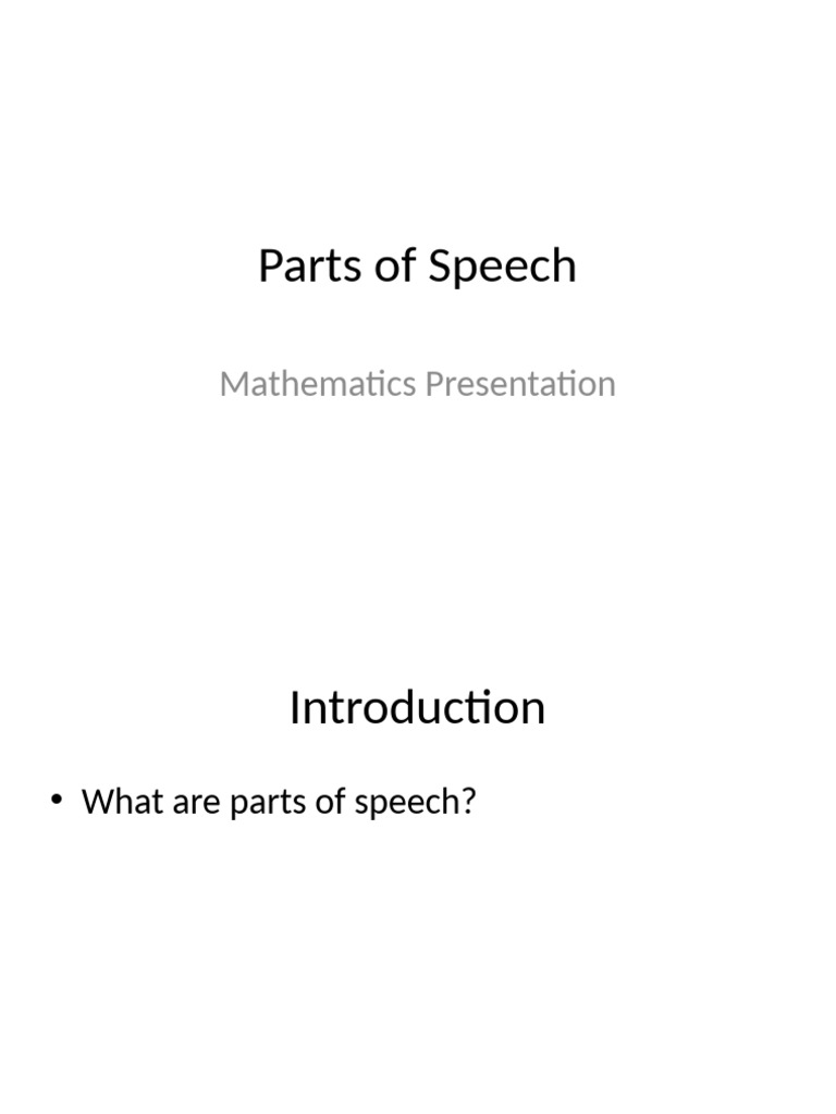 Understanding Parts of Speech in English | PDF