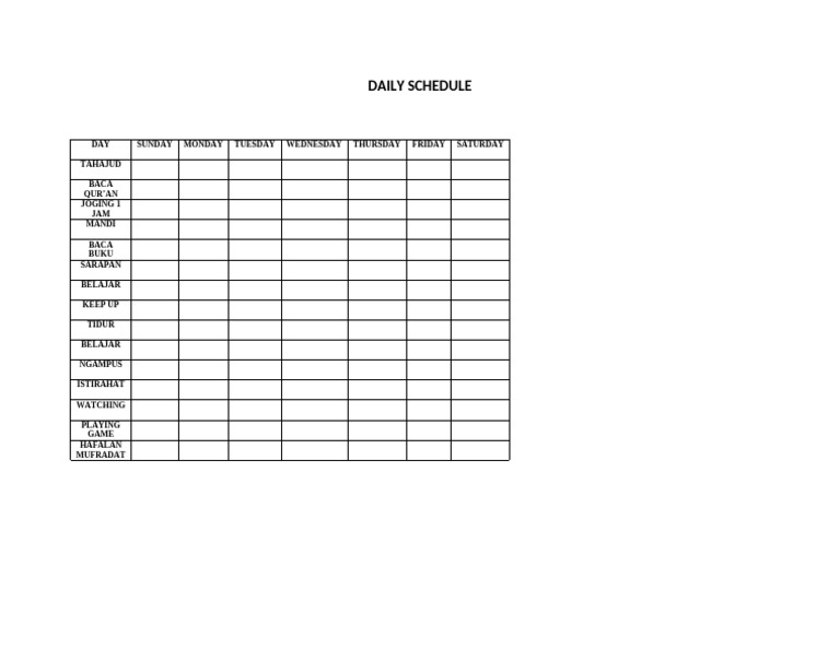 Daily Schedule | PDF