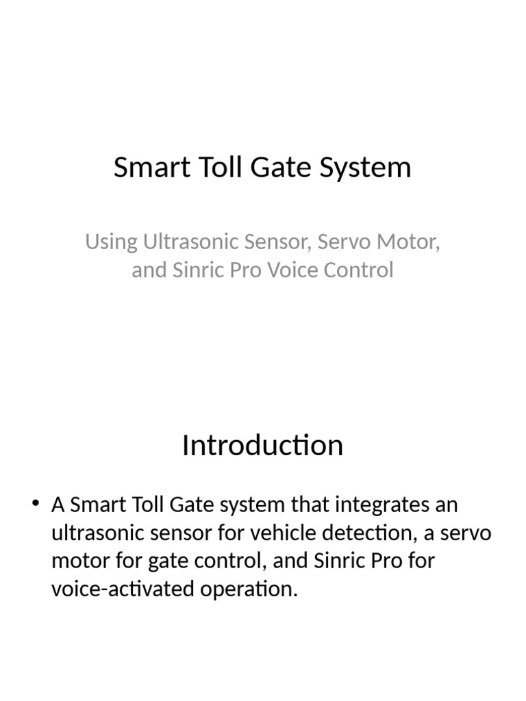 Smart Voice-Controlled Toll Gate System | PDF | Computer Engineering ...