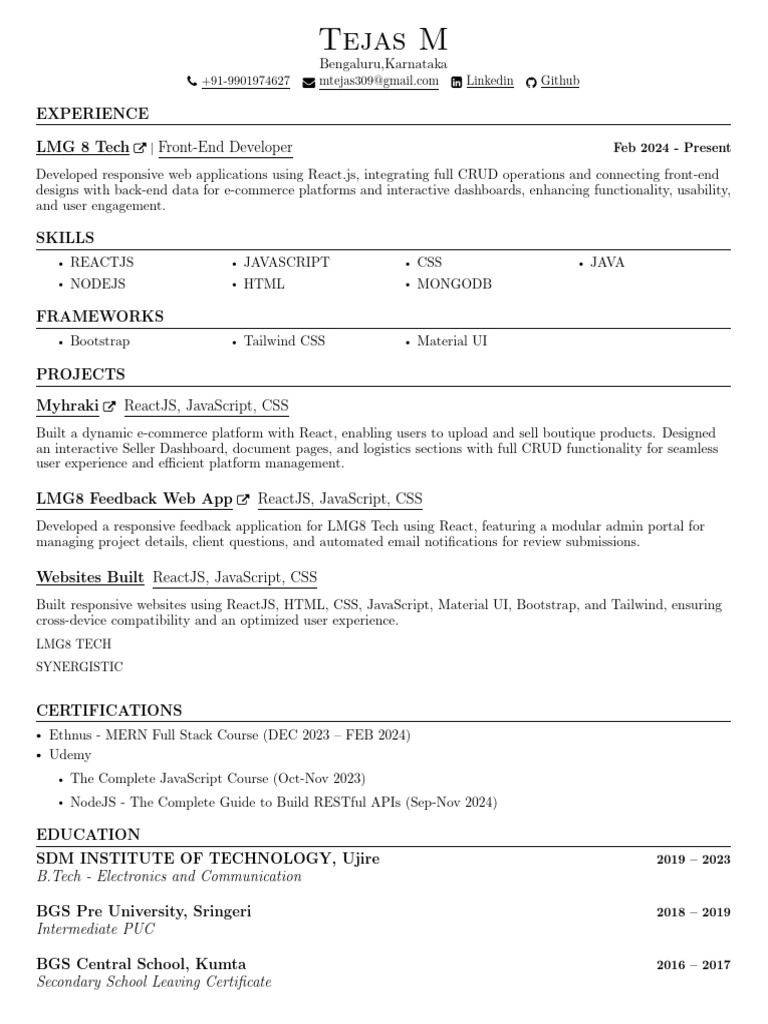 TejasM_Resume (5) | PDF