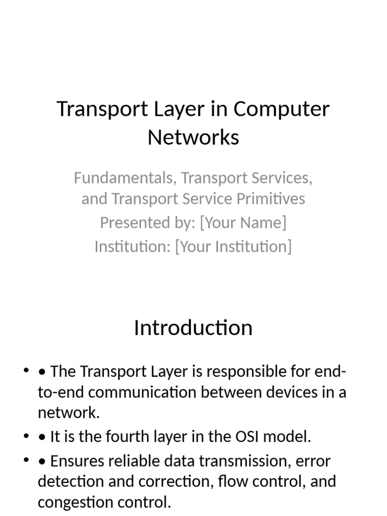 Transport Service Primitives Overview | PDF