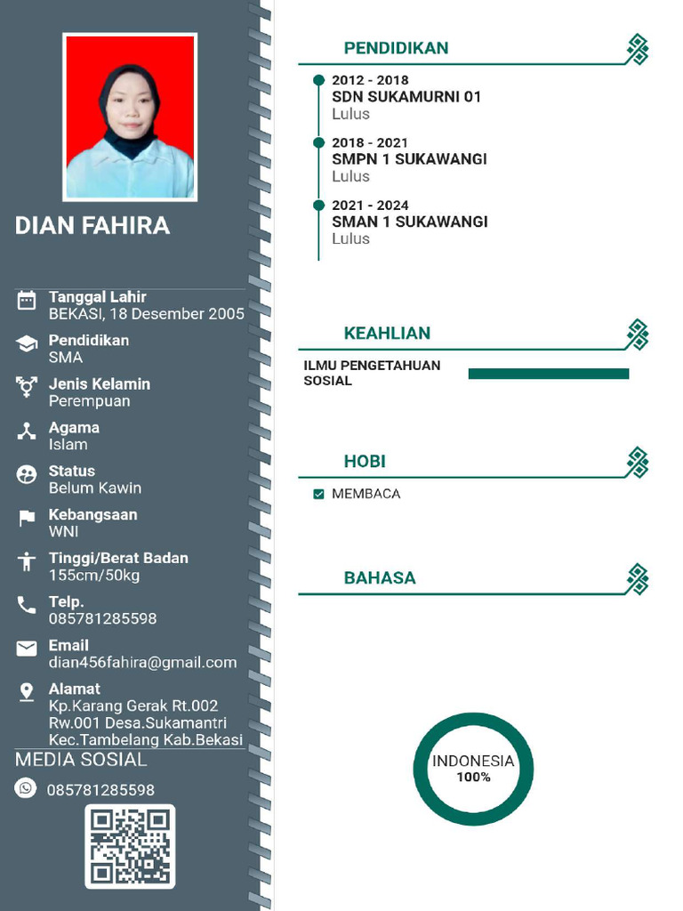 Lamaran Kerja Dian Fahira | PDF