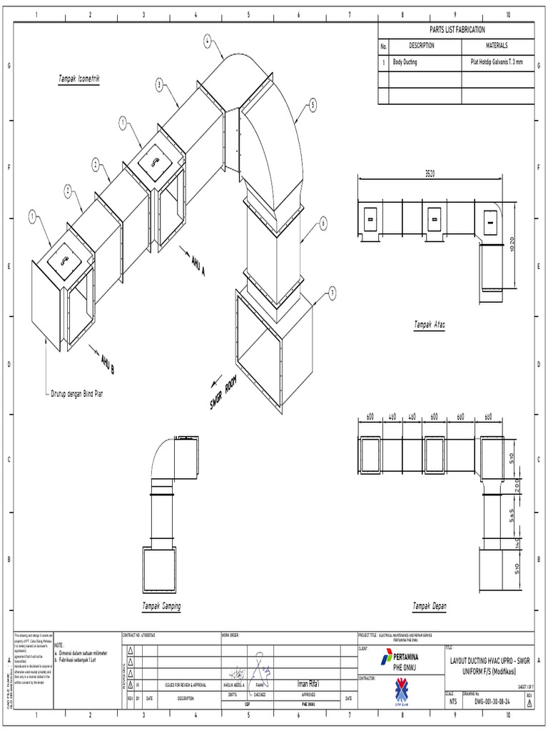 HVAC Ducting Layout for PHE ONWJ | PDF