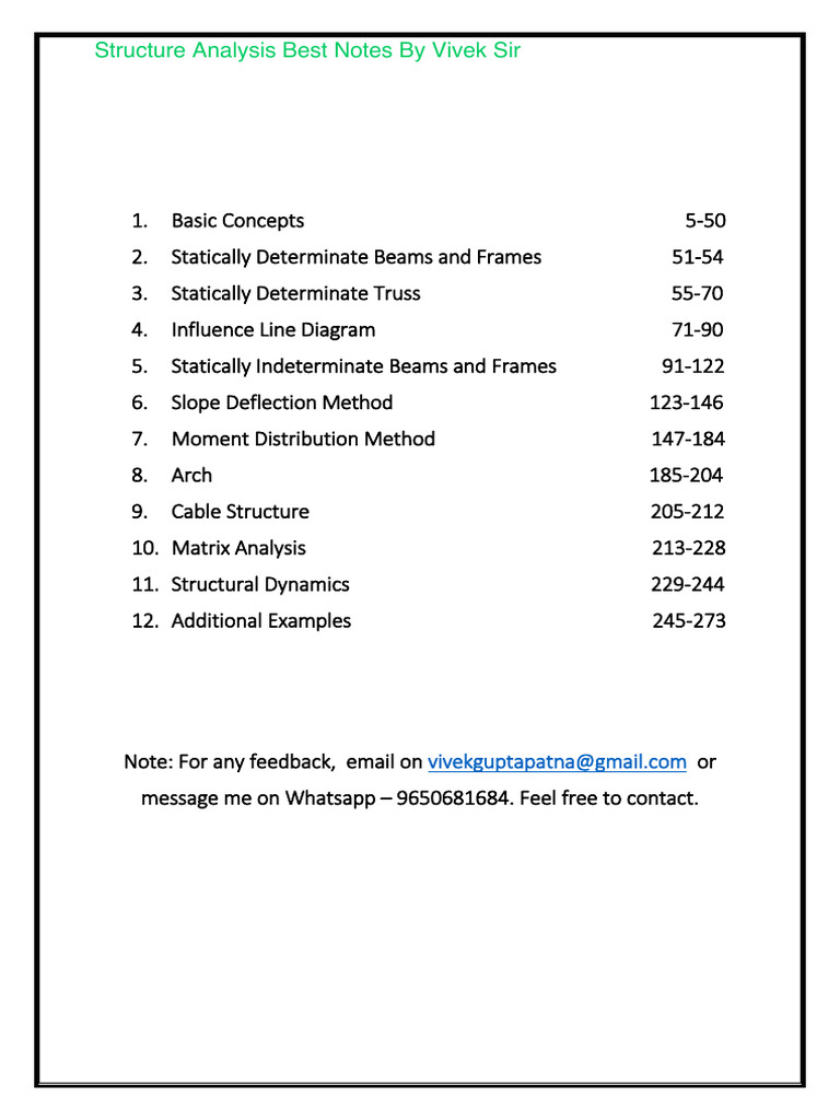 Structure Analysis Best Handwritten Notes | PDF | Applied And ...