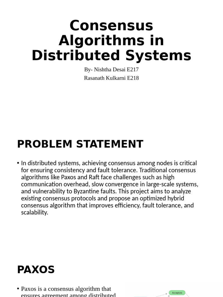 Optimizing Consensus Algorithms in Distributed Systems | PDF ...