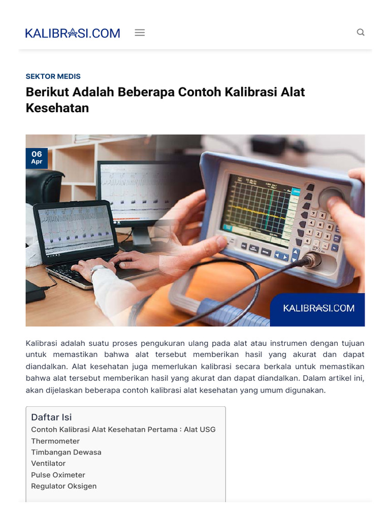 Contoh Kalibrasi Alat Kesehatan | PDF