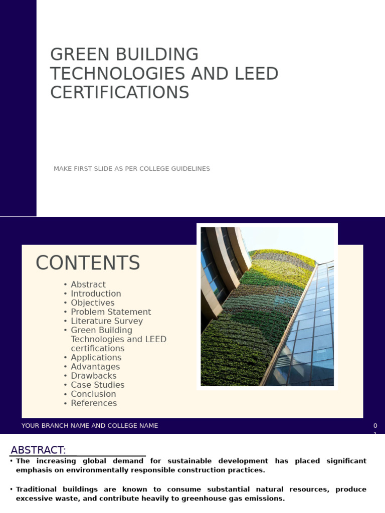 Green Building Technologies and LEED Certifications | PDF | Green ...