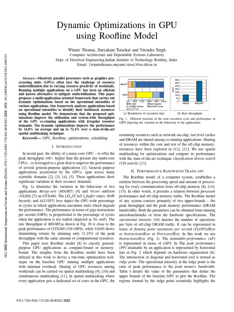 Dynamic Optimizations in GPU ISCAS 2021 | PDF | Graphics Processing Unit | Computer Hardware