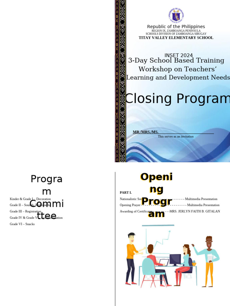 Inset-Closing Program | PDF