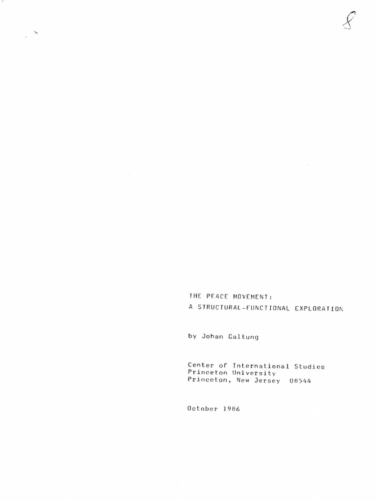 The Peace Movement - A Structural-Functional Exploration | PDF ...