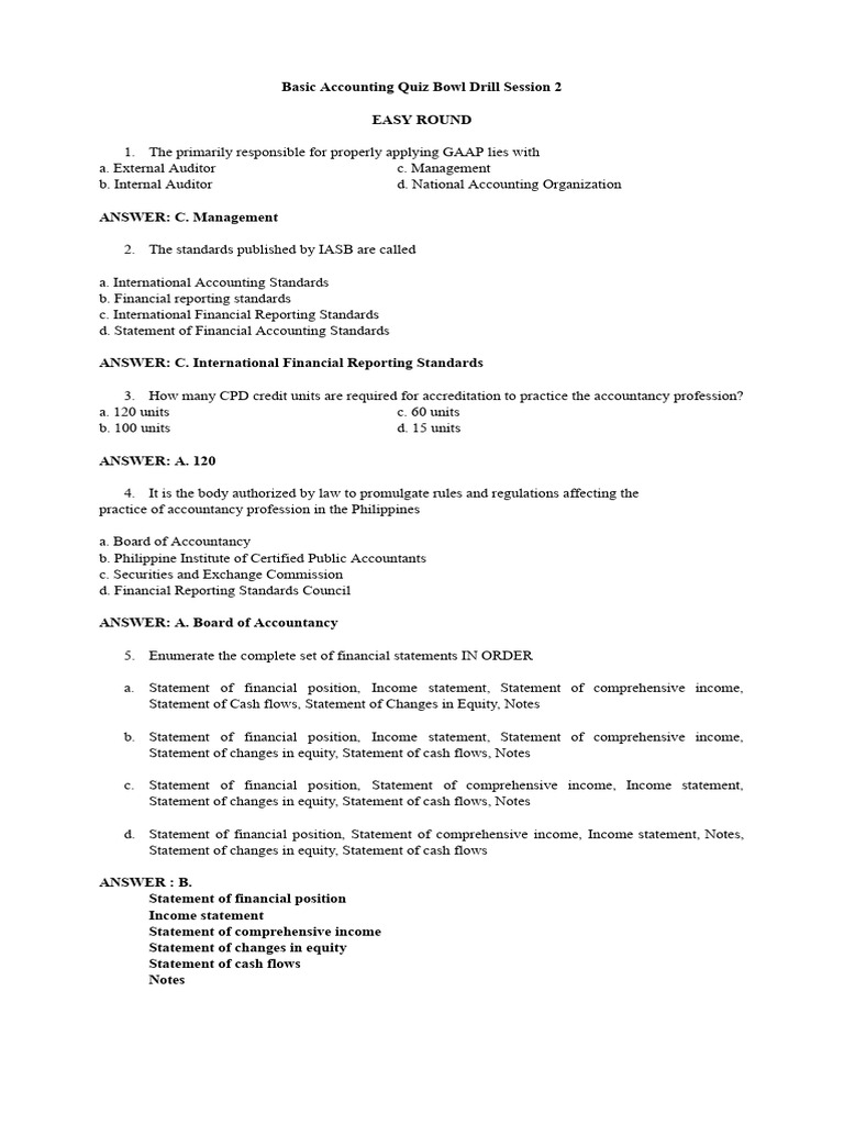 Basic Accounting QB Drill Session 3 | PDF | Partnership | Stocks