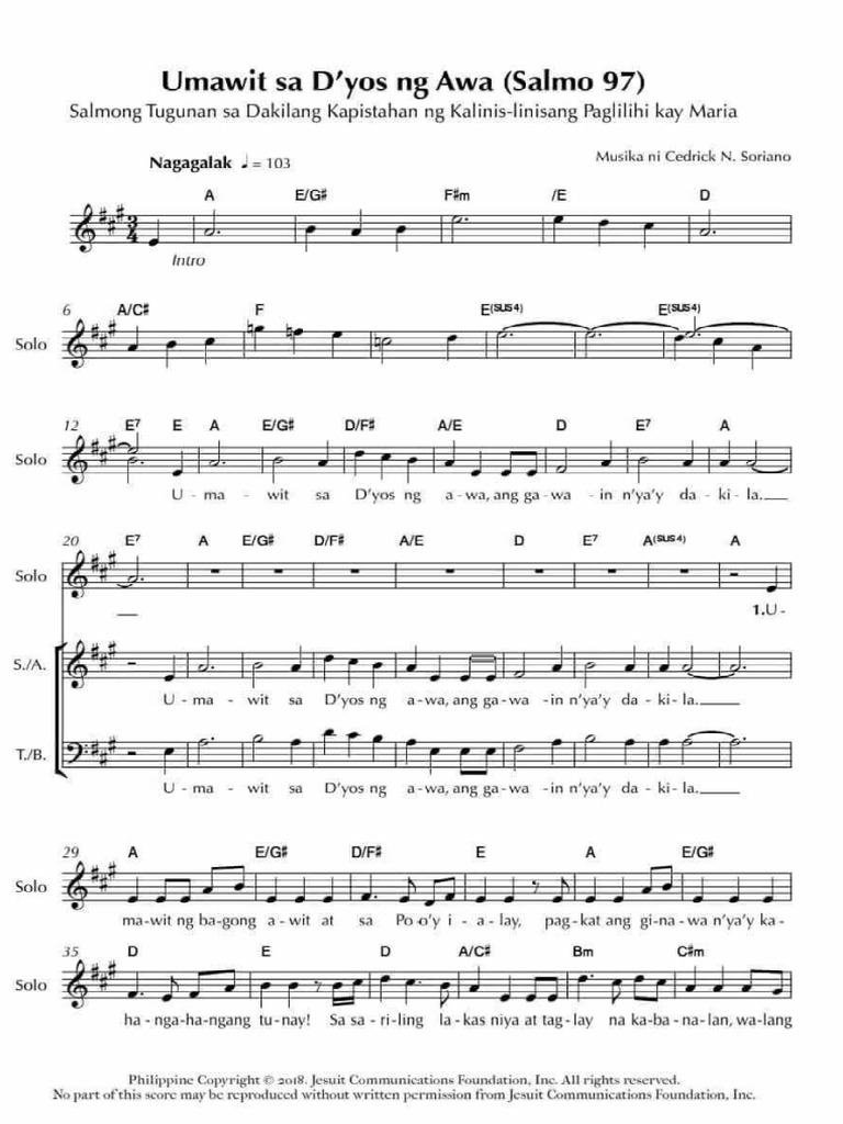 Umawit Sa Diyos NG Awa Salmo97 | PDF