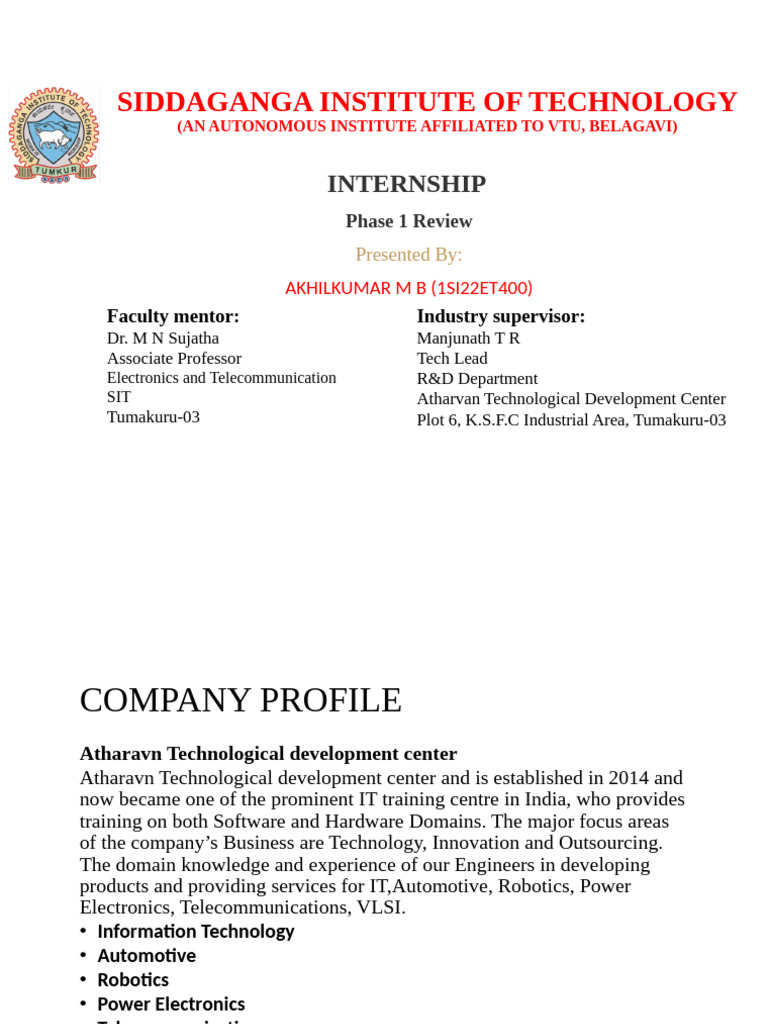 Internship Project Presentation | PDF | Microcontroller | Biometrics