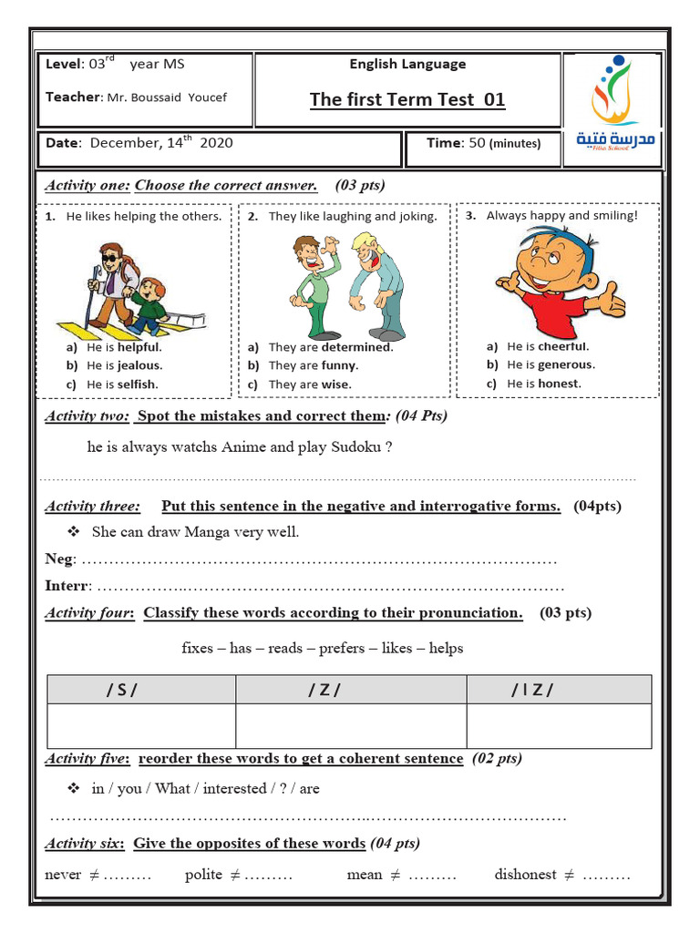 Dzexams 3am Anglais 265602 | PDF | Linguistics | Human Communication