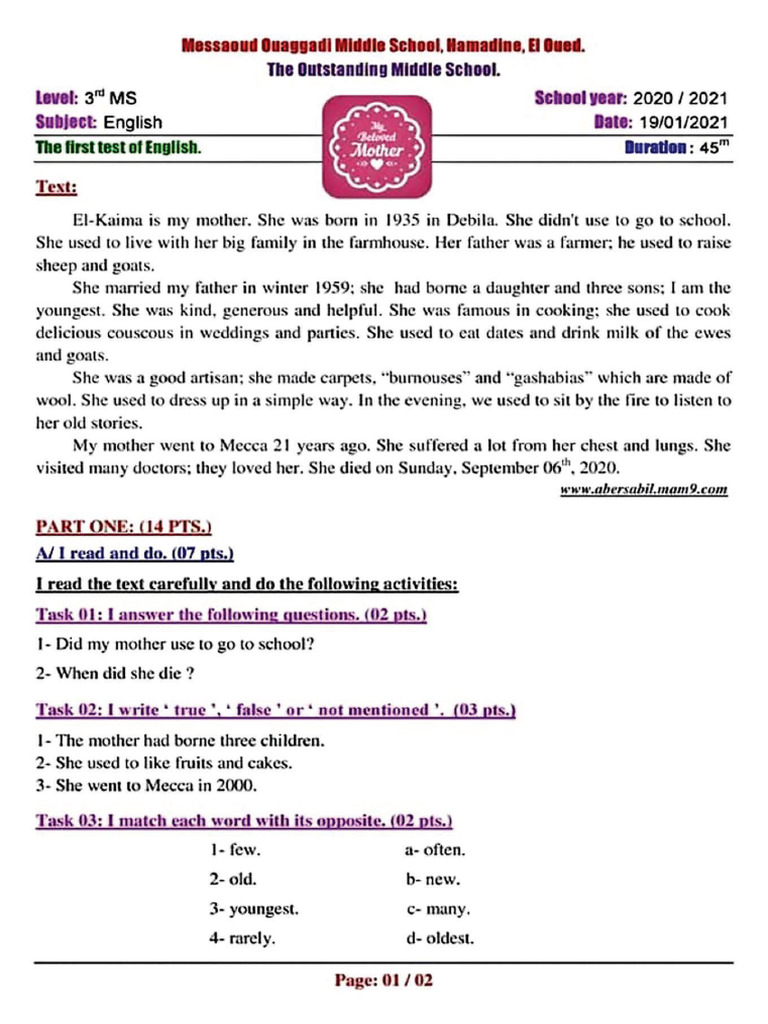 Dzexams 3am Anglais 1011945 | PDF