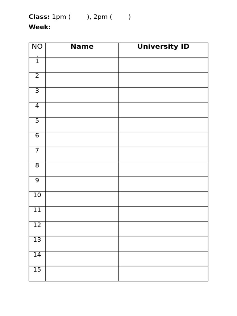 Student Sign Sheet | PDF