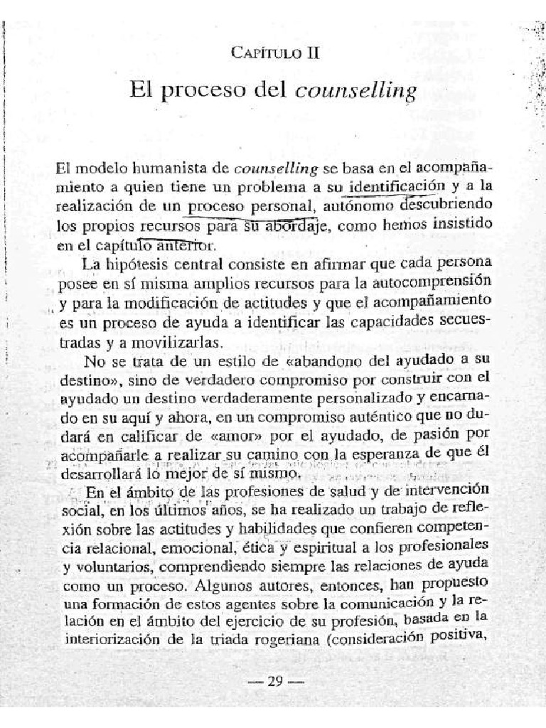 LECTURA SEMANA 2 - Bermejo, J. (2011) Introducción al Counselling Capítulo II_compressed (1) | PDF
